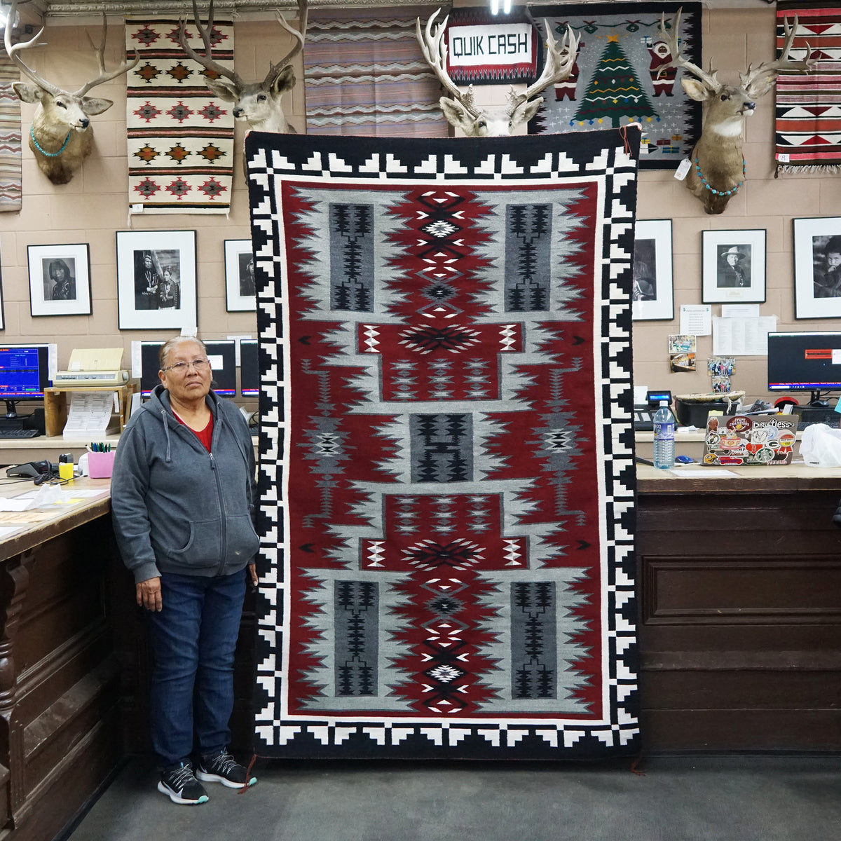 Charlene Begay, Storm Pattern, Navajo Handwoven Rug, 88” x 58” – Perry ...