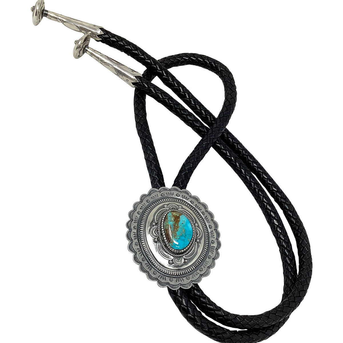 Hank Vandever, Bolo Tie, Pilot Mountain Turquoise, Navajo, 52" – Perry ...
