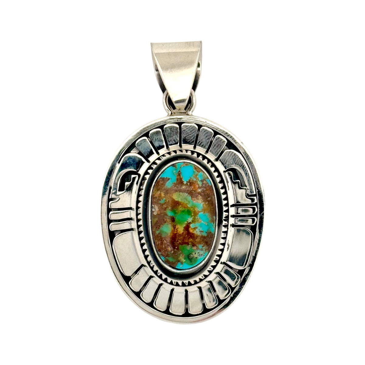 Leonard Nez, Pendant, Sonoran Turquoise, Sterling Silver, Navajo ...
