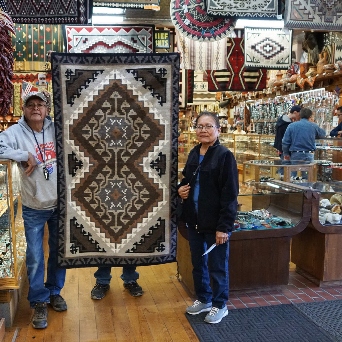 Elouise Gishie, Two Grey Hills, Rug, Navajo, Handmade, 66" x 39 ...